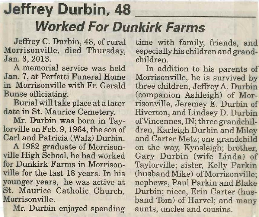 Jeffrey Durbin - Assalley Funeral Homes Jeffrey Durbin - Assalley Funeral Homes
